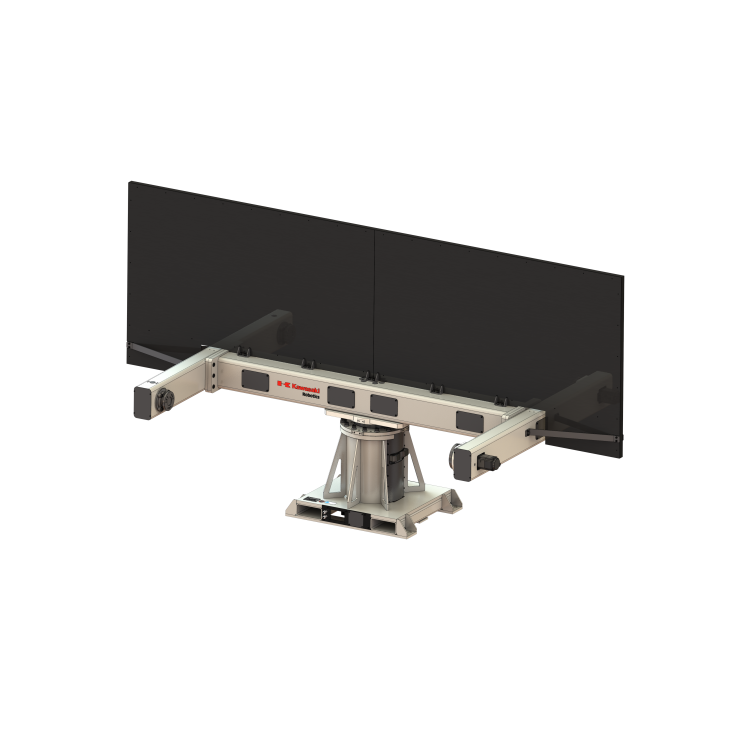 Multi axis welding positioner with vertical rotating axes and 2 ... Multi axis welding positioner with vertical rotating axes and 2 ...