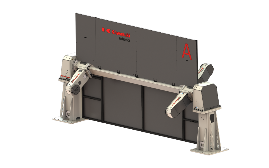 Multi axis welding positioner with 3 horizontal rotating axis, 2 ... Multi axis welding positioner with 3 horizontal rotating axis, 2 ...